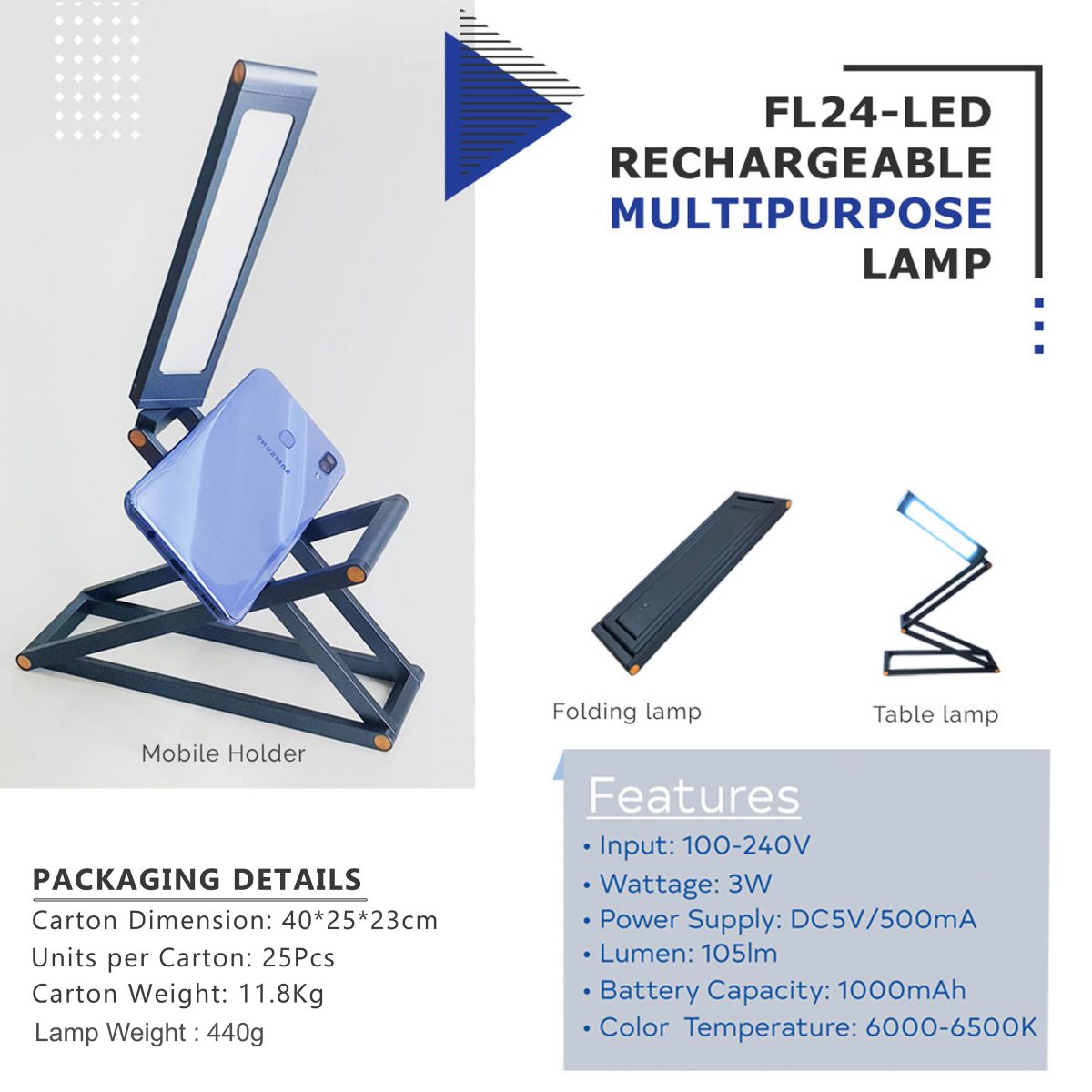 FL24 – LED Rechargeable Multipurpose Lamp – eboutik